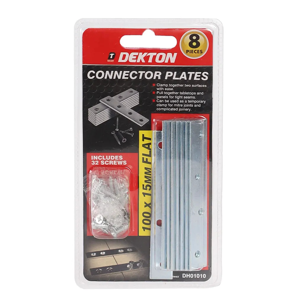 Dekton Mending Plates / Connector Plates 100mm x 15mm - 8 Pack (DH0101