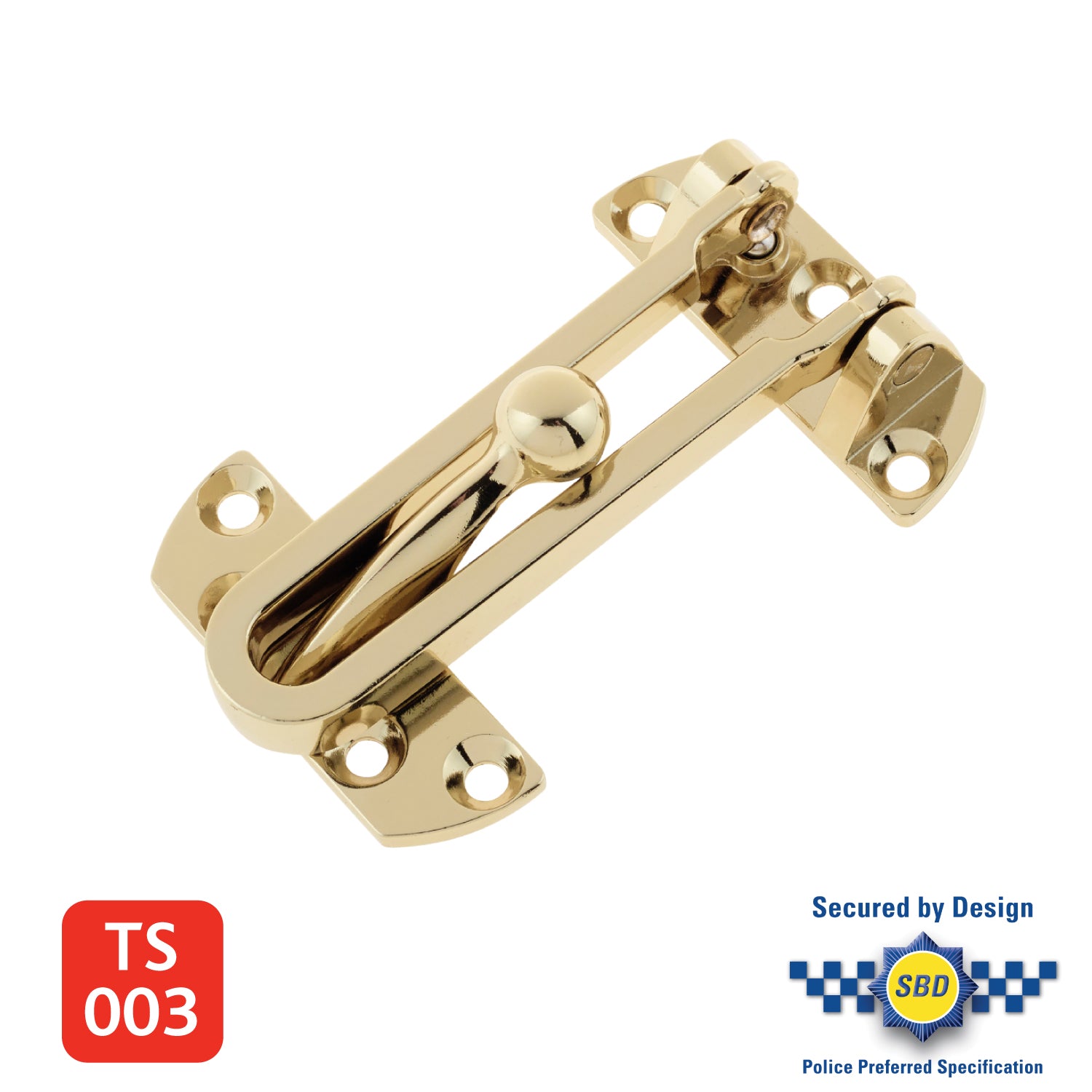Door Restrictor - Chrome & Brass